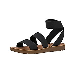 CUSHIONAIRE Women's Indego Stretch Sandal, Black 8.5