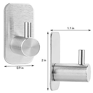 LIVAIA Self Adhesive Hooks for Hanging Towels: Set of 4 Stainless Steel Towel Holders – Kitchen Towel and Bathroom Hooks – Hooks for Hanging Clothes