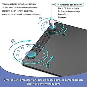 VEIKK VK1060PRO V2 Drawing Tablet, 10 x 6 Inch Graphics Pen Tablet with 8 Shortcut Keys, 8192 Levels Battery Free Supports Tilt Function, Work for Digital Art Drawing, Designing