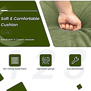 Giantex Sectional Sofa Couch, 3-Seater Modular Sleeper with Thick Cushion, 2 Bolsters, Armrest Magazine Pocket, Metal Legs, Modern Mid Century for Living Room Reception Bedroom Office