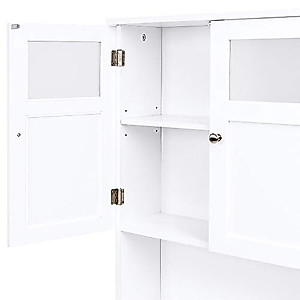 Best Choice Products Wooden Over-The-Toilet Space Saving Cabinet Shelf Tower Rack for Linens, Toiletry, White