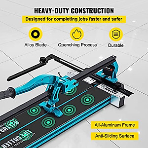 Mophorn 48 Inch Tile Cutter Single Rail Double Brackets Manual Tile Cutter 3/5 in Cap w/Precise Laser Manual Tile Cutter Tools for Precision Cutting (48 Inch)