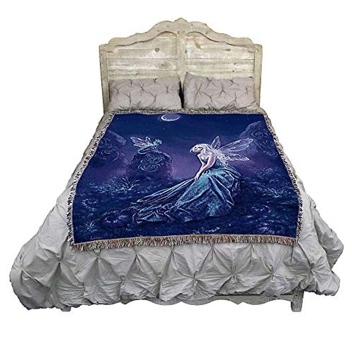 Pure Country Weavers Luminescent Fairy Blanket by Rachel Anderson - Gift Fantasy Tapestry Throw Woven from Cotton - Made in The USA (72x54)
