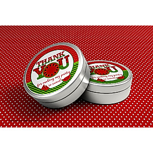 Red Watermelon Birthday Party Thank You Sticker Labels, 40 2" Party Circle Stickers by AmandaCreation, Great for Party Favors, Envelope Seals & Goodie Bags
