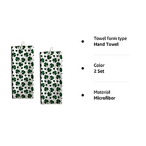 Greenbrier International 2 Set of 2 pc | Irish Kitchen Towels | St Patricks Hand Towels Bathroom Decoration | St Patricks Day Decorations Dish Towel Set | Saint Patrick Kitchen Towels Set