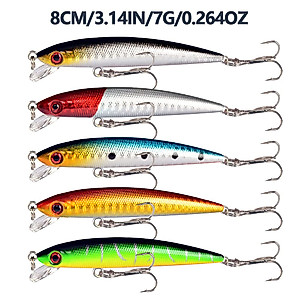 Aneew Bulk 56 Pack Topwater Fishing Bass Lures Kit Tackle Crankbait Swimbaits Jerkbaits Minnow Popper Pencil Vib Hard Baits Trout Pike Musky Walleye Perch Treble Hook Freshwater Saltwater