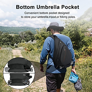 TUDEQU Sling Bag Crossbody Sling Backpack with USB Charging Port, Water Resistant Shoulder Bag Outdoor Travel Hiking Daypack with Wet Pocket Men Women