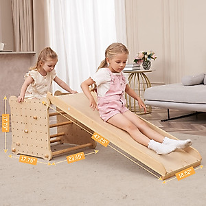 Dripex Toddler Climber, 5 in 1 Cube Climber with Reversible Slide Montessori Kids Jungle Gym and Toddler Climbing Toys Indoor Outdoor for Age 1-3