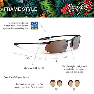 Maui Jim Men's and Women's Kanaha Polarized Universal Fit Rimless Sunglasses, Tortoise/HCL® Bronze, Medium