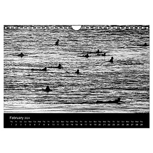 Surf in B&W (Wall Calendar 2024 DIN A4 Landscape), CALVENDO 12 Month Wall Calendar