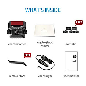 HP F650 Full HD 1080P Dash Cam, Built-in G-Sensor, 2" LCD 150° Wide Angle dashcam, Night Vision Car Dash Camera, Single Front Mini Dash Camera for Cars