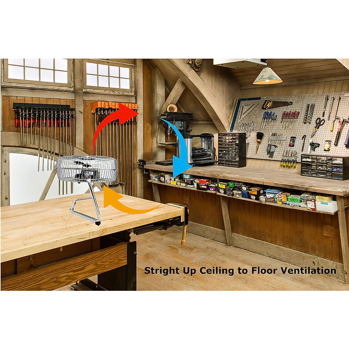 Optimus F-4092 9-Inch Industrial-Grade High-Velocity 2-Speed Fan, 1-Pack, Silver Coated