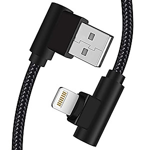 Osecet iPhone Charger 3ft MFi Certified 3 Pack 90 Degree Nylon Braided Lightning Cable Right Angle iPhone Charging Cord for iPhone 13 12 11 Pro X XS XR 8 Plus 7 6 5 and More (Black, 3 FT)