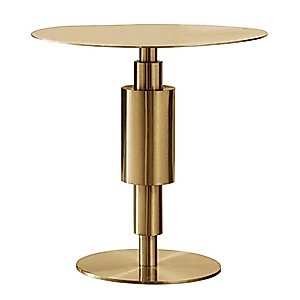 Articles for daily use Light Luxury Stainless Steel Round Sofa Side Table Living Room Coffee Table, Metal Frame, Living Room Sofa Side Table bar Small Round Table Coffee Table, Gold