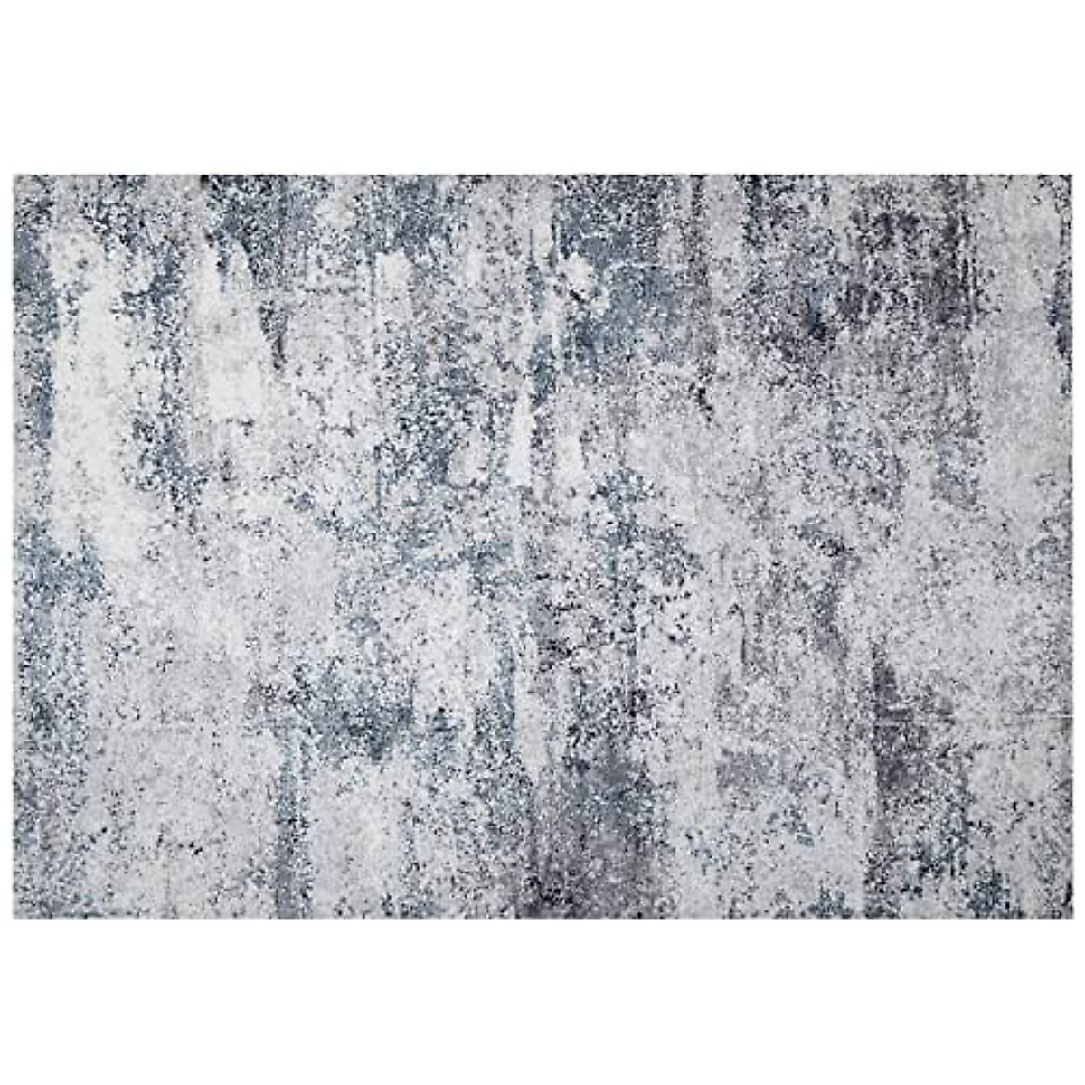 Area Rug Living Room Carpet Bedroom: 8x10 Indoor Abstract Soft Fluffy Pile Large Rugs with Low Shaggy for Bedroom Dining Room Home Office Decor Under Kitchen Table Washable Blue/Gray