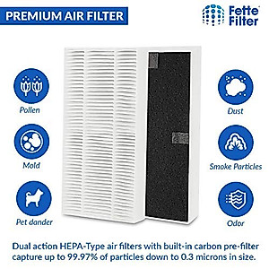 Fette Filter - Replacement Filter U Compatible with Honeywell HEPAClean U Filter HRF201B and Febreze FRF102B For HHT270, HHT290 & Febreze FHT170, FHT180, FHT190 - Pack of 2