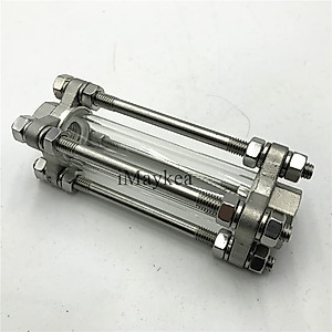1/2" 3/4" 1" 1-1/4" 1.5" 2" NPT Female Thread Flow Sight Glass Stainless Steel 304 Flow Indicator Water Oil (2" DN50)