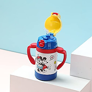 MINISO Mickey Mouse Collection Insulated Bottle, 8.7oz Stainless Steel Water Bottles for Gym,Travel,Sports, Reusable Metal Water Bottle