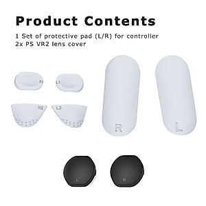 【8 PCS Set】PS VR2 Controller Silicone Anti-Slip Pad L/R Set + VR Headset Lens Cover Protective Compatible with PS VR2 Protective Accessories