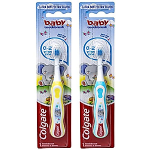 Colgate My First Baby Toothbrush, Extra Soft, (Colors Vary) - Pack of 2