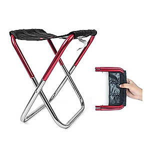 TRENTSNOOK Exquisite Camping Stool Folding Chair Outdoor Portable Stool Lightweight Camping Fishing Compact Seat (Color : Red)