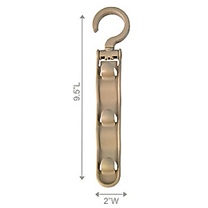 HOME-X Multifunctional Vertical Hanger, Closet Organizer, Space-Saving Shirt and Pants Hanger, Cascading Hooks for Hangers, 9 ½" L x 2" W x ¾ H, Set of 2, Black, Brown