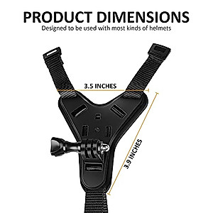 MEKNIC Motorcycle Helmet Chin Strap Mount Compatible with GoPro Hero 11,10, 9, 8, 7, (2018), 6 5 4 3 Black,Session, AKASO,Campark,SJCAM,DJI OSMO Action,YI Action Camera etc (Black Chin Mount)