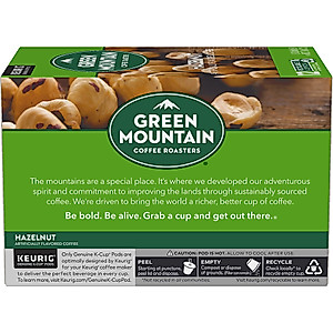 Green Mountain Coffee Roasters Hazelnut Keurig Single-Serve K-Cup pods, Light Roast Coffee, 12 Count