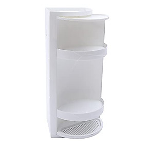 BJTDLLX Bathroom Corner Shelf, Waterproof Corner Locker Cosmetic Storage Rack Cabinet Storage Shelf, 3-Tire Rotating Triangle Scalloped Shelf Corner Shelves for Bathroom Storage Small Spac(White)