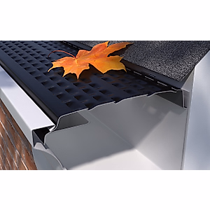 E-Z GUTTER EZS610 Shield Gutter Guard, Louvered, Black
