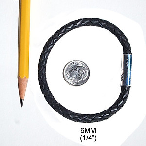 Suki Braided Leather Bracelet - 6mm (1/4") Black
