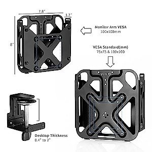 VIVO Behind Monitor VESA Mount Designed for Mac Mini CPU, 2010-Present Models, Monitor Arm Computer Holder, Concealed Back of Screen Mount with Desk Clamp Option, Black, Mount-MINI1