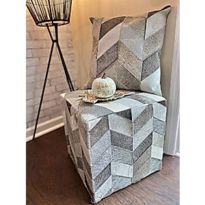 Noori Rug 1 Pillow, Cowhide Chevron Grey