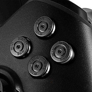 Alloy Metal 9mm Bullet Buttons Mod Kit ABXY & Guide Button for Xbox One xboxone Controller (Black)