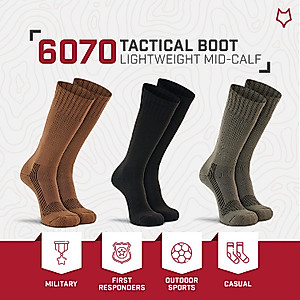 FoxRiver Mens Lightweight Military Mid-calf Socks Tactical Boot Lt Wt 6070, Coyote Brown, Large US