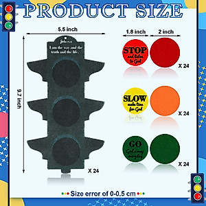 Eaasty 24 Sets Christian Traffic Light Kit Felt Bible Crafts Sunday School Crafts Educational Traffic Lamp for Kids Religious Scripture John 14:6 Crafts for Kids and Fun Classroom Party Activities