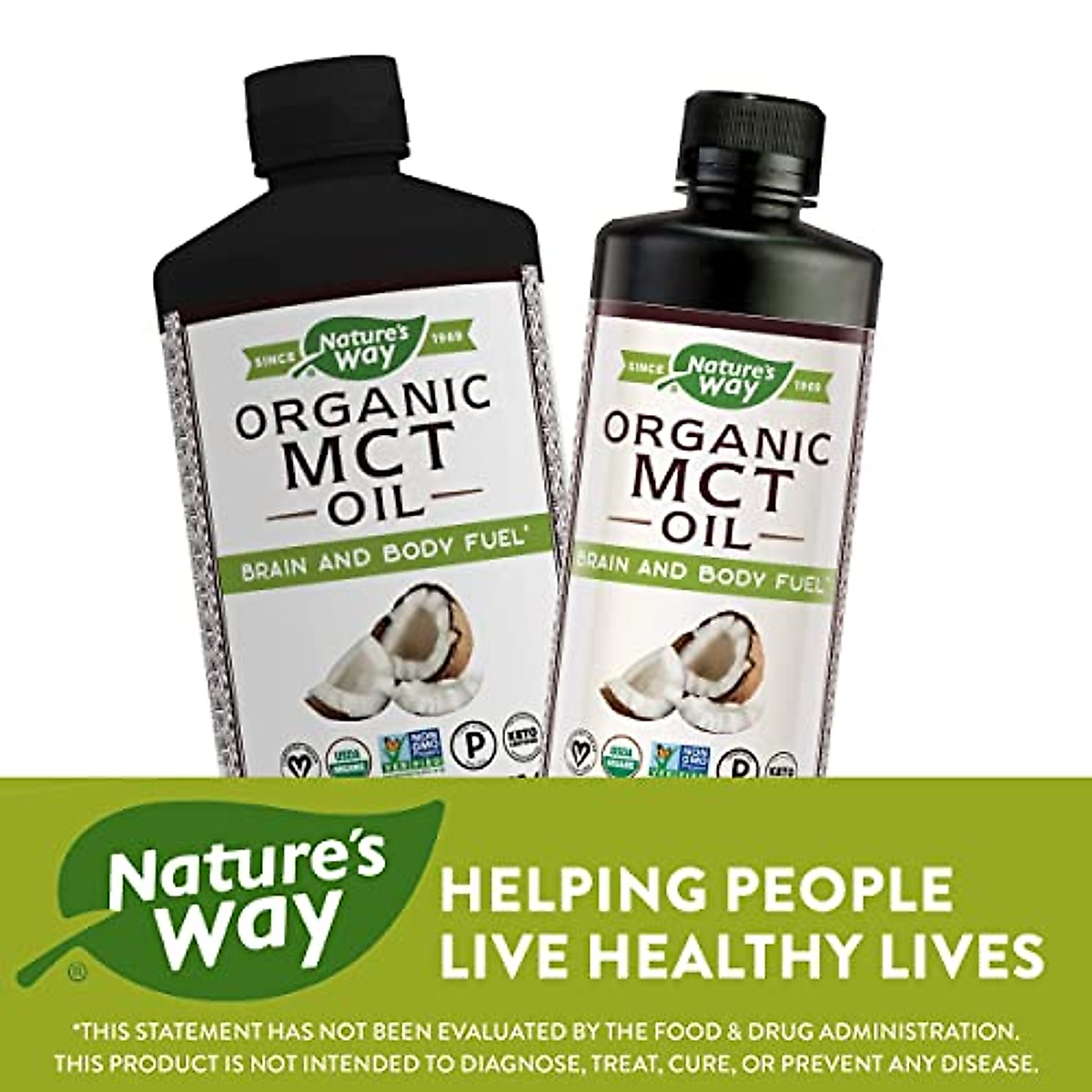Nature's Way Organic MCT Oil From Coconut, Non-GMO, Gluten-free, 14 g MCTs per serving, 16 FL Oz