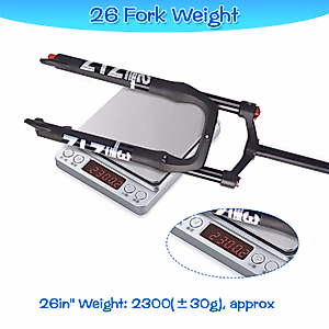 ZTZ 26 * 4.0 inch Fat Tire MTB Air Suspension Fork - Ultralight Rebound Adjustment Front Fork,120mm Travel, 135mm Spacing Hub，9mm QR，Crown Lockout， Ideal for Snow Beach XC Mountain Bikes