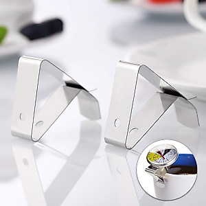 BESTonZON Holder Probe Clip Holder Stainless Steel Kitchen Clamp for Fryer Coffee Pot 2pcs