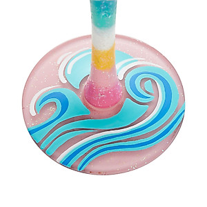 Enesco Designs by Lolita My Heart Leads Me to The Beach Life Artisan Hand-Painted Wine Glass, 1 Count (Pack of 1), Multicolor