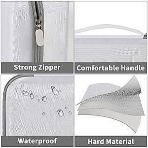 GWCASE Case Compatible with Brother P-Touch PTD220 210 Home/Office Everyday Label Maker, Storage Holder Carrying Organizer for Label Tapes, AC Adapter, Charging Cables (Box Only) - White