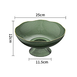 WeiLaiKeQi Fruit Bowls Fruit Plate,Centerpiece Footed Bowl for Decoration Fruit Decorative Bowl Candy Dish Candy Bowl Kitchen Table Home Decor, Green