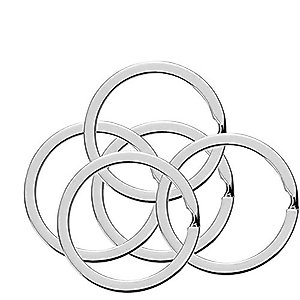 Flat Key Rings 10 Pieces 1 inches Flat Key Rings Metal Keychain Rings Split Keyrings Flat O Ring for Home Car Office Keys Attachment(Silver)