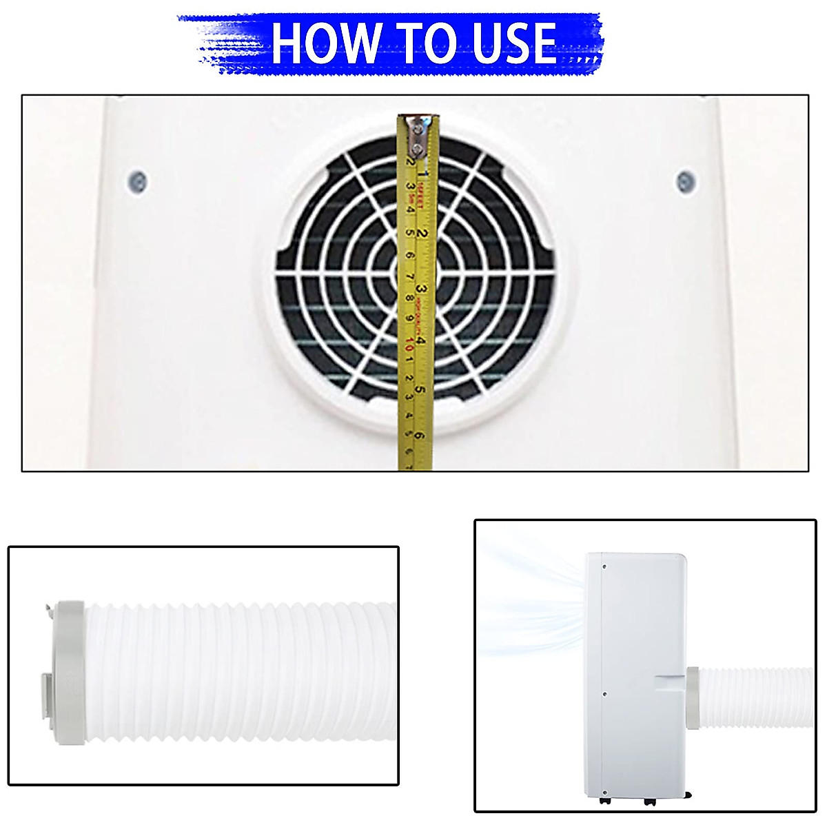 AMIJOUX 6 inch Portable Air Conditioner Exhaust Hose Extention Coupler, Mobile Air Conditioning Exhaust Pipe Tube Connector Accessories, Extention Adapter Universal for Air Conditioning