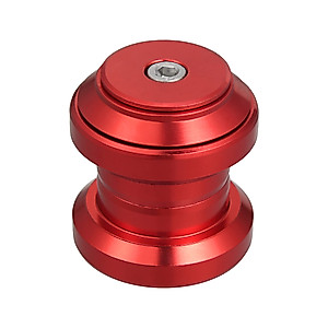 X AUTOHAUX 34mm 1-1/8" Threadless Bicycle Headset Combo Bike Threadless External Headset Sealed Cartridge Bearings MTB Road Headset with Top Cap Red