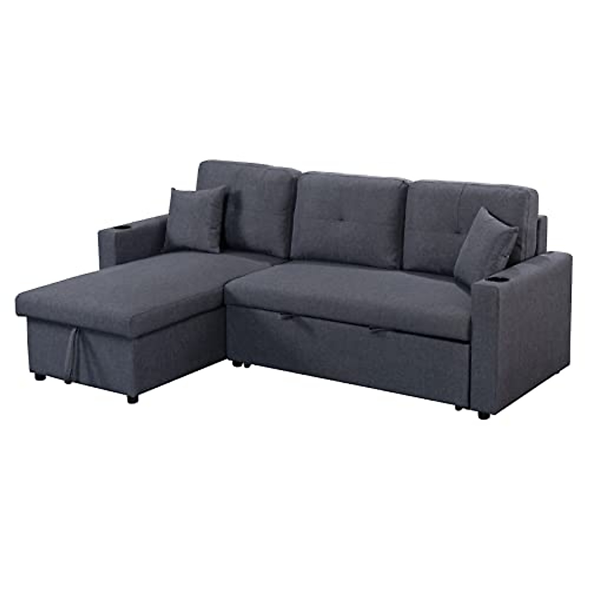 Devion Furniture LLDF Sectional, Dark Gray