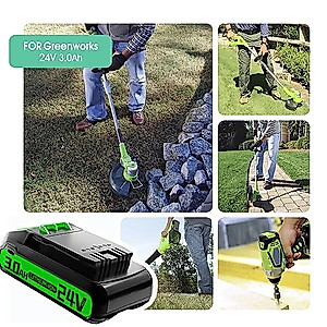 TenHutt 【Upgrade】 3.0Ah 24V Replace Battery for Greenworks 29842 29852 Lithium Battery Compatible with 20352 22232 2508302 24V Cordless Tools