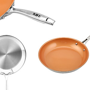 Frying Pan, NAVU Nonstick Egg Pans for Cooking, Non Stick Skillet Ceramic Coating Cookware, 8 Inch