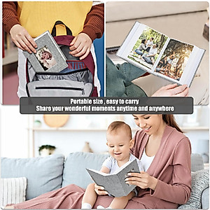 HenPisen Photo Album 4x6 100 Pockets, Linen Cover Top Loader Vertical, Slip-in Picture Grey Pockets Albums for Wedding, Family, Anniversary, Baby, Vacation