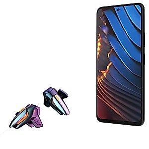 BoxWave Gaming Gear Compatible with Poco Xiaomi X3 GT (Gaming Gear by BoxWave) - Touchscreen QuickTrigger, Trigger Buttons Quick Gaming Mobile FPS for Poco Xiaomi X3 GT - Jet Black